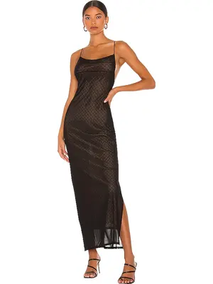 Miaou Miaou Thais Dress Black Monogram