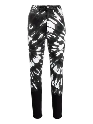 Philipp Plein Tie-dye Slim-fit Trousers - Black
