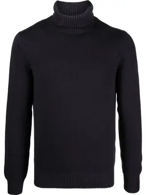 DELL'OGLIO Rib-trimmed Jumper - Grey