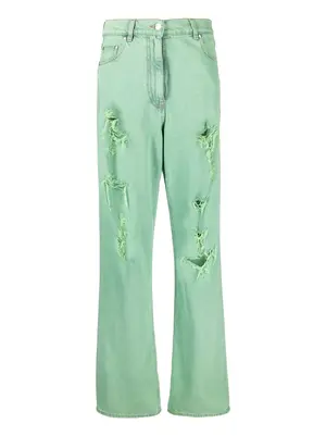 MSGM Distressed-effect Jeans - Green