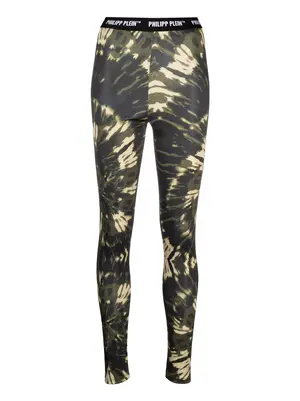 Philipp Plein Tie-dye Print Leggings - Green