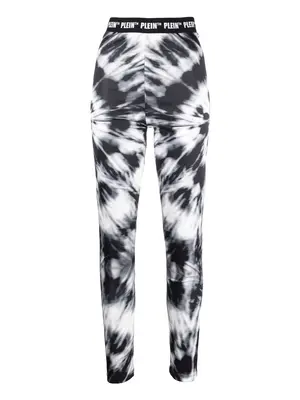 Philipp Plein Tie-dye Print Leggings - Black