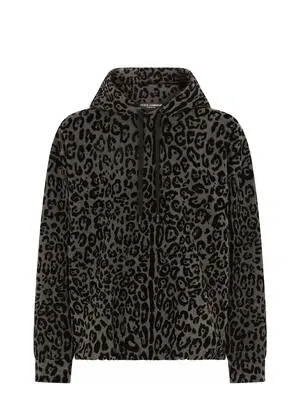 Dolce & Gabbana Leopard Print Hoodie - Black