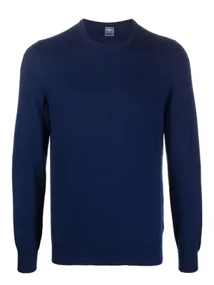 Fedeli Fine Knit Cashmere Jumper - Blue