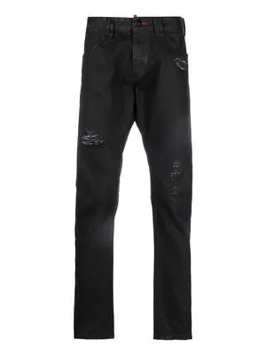 Philipp Plein Distressed Skinny-cut Jeans - Black