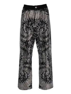 Philipp Plein Embellished Wide-leg Jeans - Black