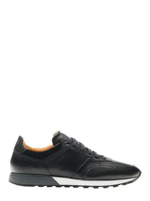 Magnanni Arco Mix-leather Trainer Sneakers - Black