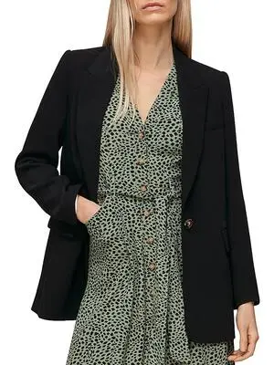 Whistles Crepe Boyfriend Blazer - Black