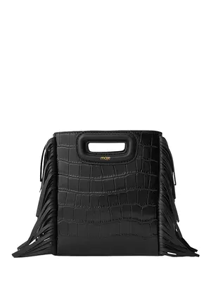 Maje Maje M Mini Bag Black Embossed Leather