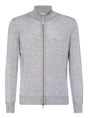 Brunello Cucinelli Zip-up Cashmere-silk Jumper - Grey