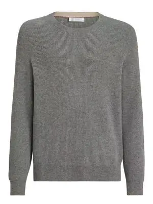 Brunello Cucinelli Ribbed-knit Cashmere Jumper - Slate