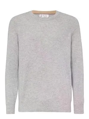 Brunello Cucinelli Ribbed-knit Cashmere Jumper - Grey