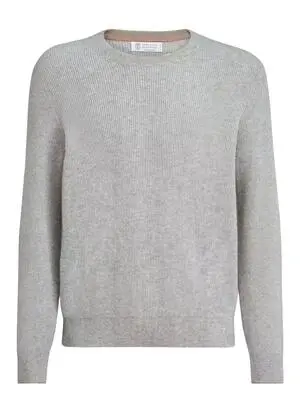 Brunello Cucinelli Ribbed-knit Cashmere Jumper - Slate