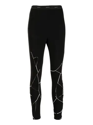 Yohji Yamamoto Logo-waist Cut-out Leggings - Black