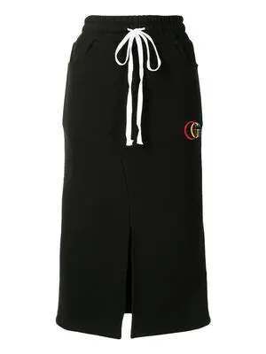 GOODBOY Logo-embroidered Jersey Midi Skirt - Black