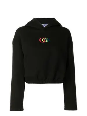 GOODBOY Logo-embroidered Cropped Hoodie - Black