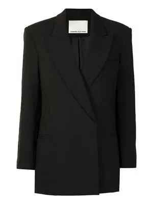 SAMUEL GUÌ YANG Double-breasted Peak Lapel Blazer - Black