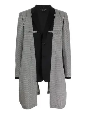 Comme Des Garçons Layered Panel Houndstooth Blazer - Grey