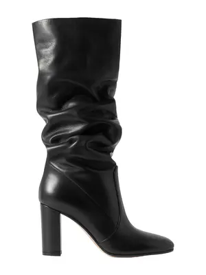 GIANVITO ROSSI Glen 85 Suede Knee Boots Black