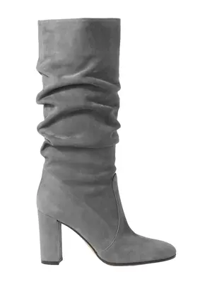 GIANVITO ROSSI Glen 85 Suede Knee Boots Gray