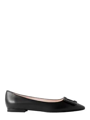 ROGER VIVIER Gommettine Leather Ballet Flats - Black