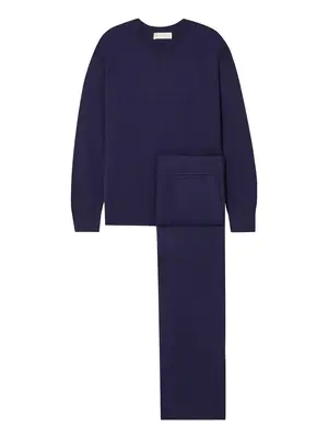 Olivia Von Halle Olivia Von Halle Silk Cashmere Set Blue