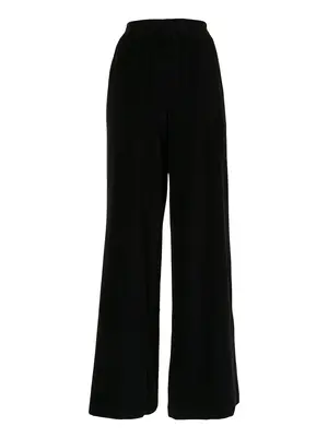 GROUND ZERO Velvet Wide-leg Trousers - Black