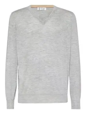 Brunello Cucinelli V-neck Jumper - Grey