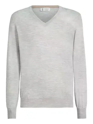 Brunello Cucinelli V-neck Jumper - Grey