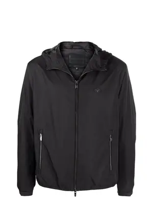 Emporio Armani Water-repellent Hooded Jacket - Black