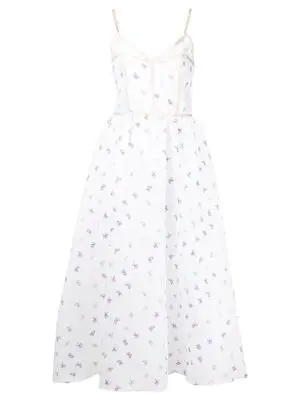 Rosie Assoulin Floral-embroidered Shift Dress - White