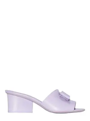 FERRAGAMO Viva Bow 55mm Leather Sandals - Purple