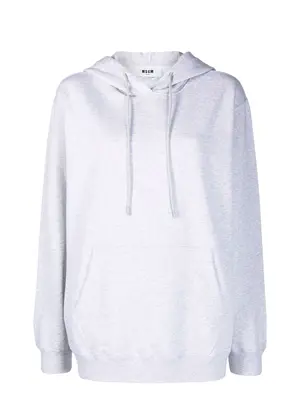 MSGM MSGM Logo-Print Hoodie Grey