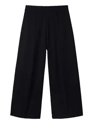 THE WHITE COMPANY Pleated High-rise Jersey Trousers - Black