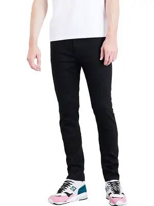 Nudie Jeans Lean Dean Slim-fit Tapered Jeans - Everblack
