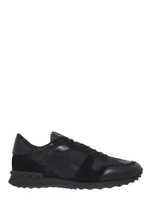 Valentino Garavani Rockrunner Camo Leather Trainers - Black