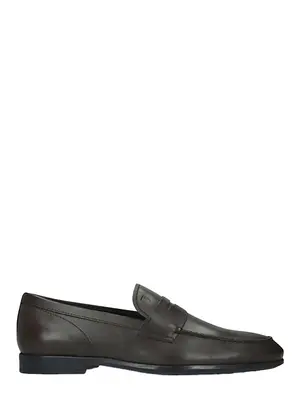 TOD'S Gomma Leggero Leather Loafers - Dark Brown