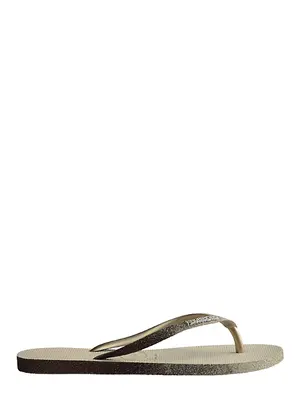 Havaianas Slim Sparkle II Rubber Flip Flops Cream