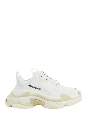 Balenciaga Triple S Suede And Mesh Trainers - White