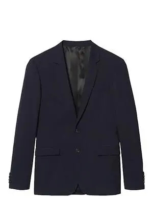 Sandro Slim-fit Wool-blend Blazer - Bleus