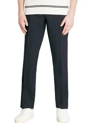 Sandro Slim-fit Tapered Stretch-wool Trousers - Navy Blue