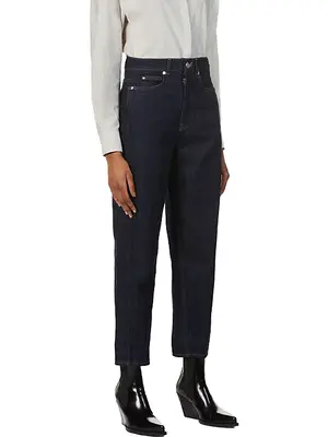 Whistles Authentic High-rise Straight-leg Jeans - Navy