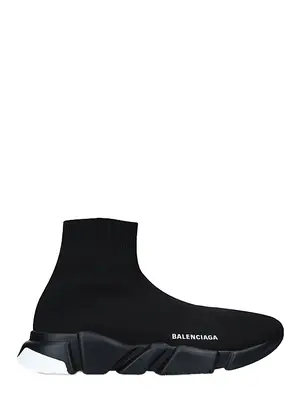 Balenciaga Speed Slip-on Knitted Mid-top Trainers - Black/comb