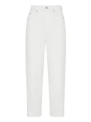 Whistles Authentic Barrel-leg High-rise Jeans - White