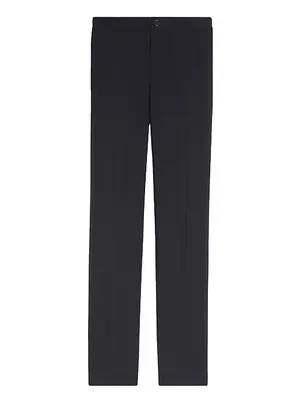 Sandro High-Rise Stretch-Jersey Trousers Bleus