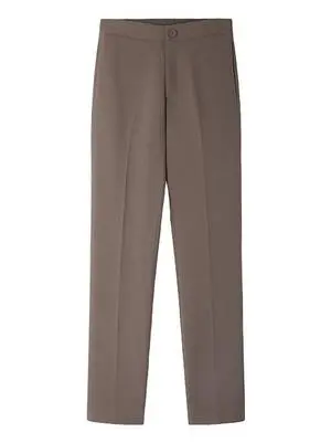 Sandro High-rise Stretch-jersey Trousers - Light Taupe