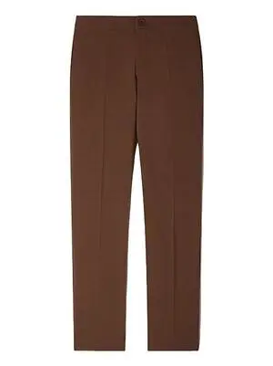 Sandro High-rise Stretch-jersey Trousers - Nut