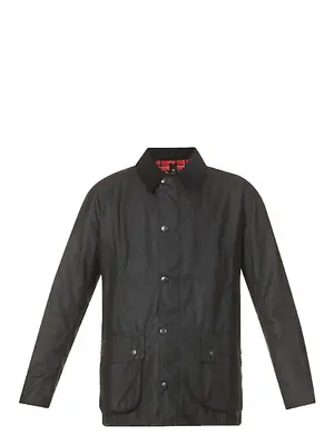 Barbour Ashby Corduroy-trimmed Waxed Cotton Jacket - Black