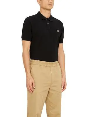 Paul Smith Zebra-embroidered Cotton-piqué Polo Shirt - Black