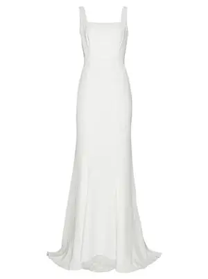 Whistles Mia Square-neck Crepe Gown - Cream